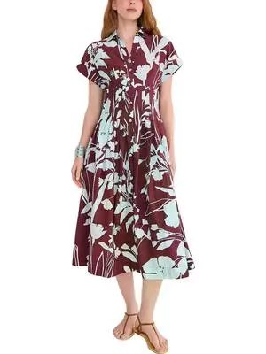 Cara Cara Nash Floral-print Midi Dress - Red