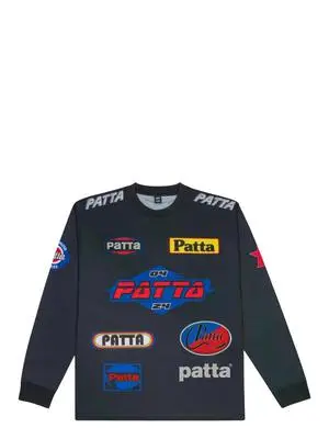 PATTA Long Sleeve Logo Detail T-shirt - Blue