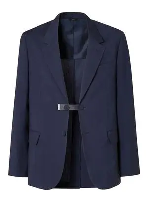 Fendi Single-breasted Wool Canvas Blazer - Blue