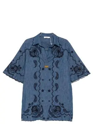 Zimmermann Aster Denim Mini Dress - Blue