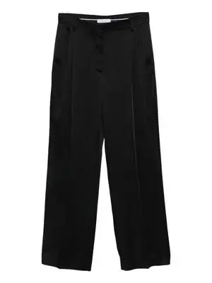 Stella McCartney Pleated Satin Trousers - Black