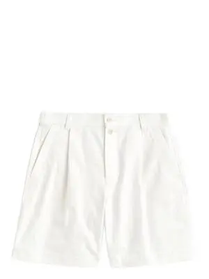 Cos Pleated Denim-herringbone Shorts - White