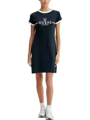 Guess Embroidered Mini Dress - Blue