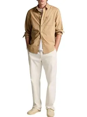 Vince Louie Relaxed Cotton-linen Chino Pant - Blanco
