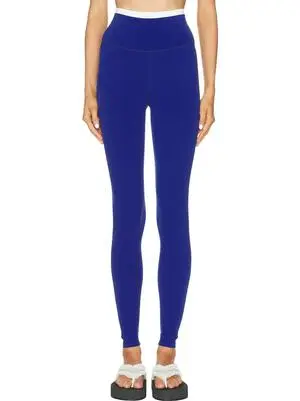 Splits59 Dual High Waist Airweight 7/8 Legging In Blue - Cobalt & White