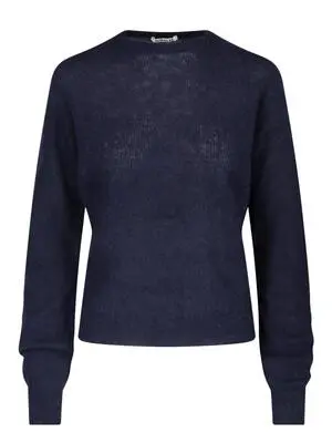 Auralee Alpaca-blend Crew Neck Sweater - Blue