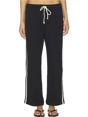 Donni. Eco-terry Stripe Crop Pant - Jet