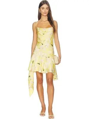 Astr The Label Paloma Asymmetrical Hem Dress - Tangerine Floral