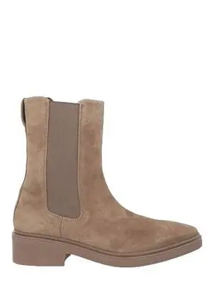 Calvin Klein Leather Ankle Chelsea Boots - Beige