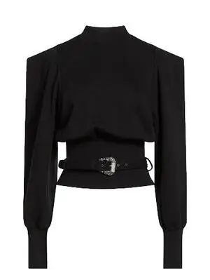 Versace French Terry Sweatshirt With Belt - Black