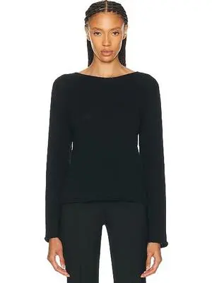 THE ROW Omiko Textured Knit Top - Black