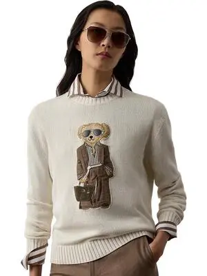 Ralph Lauren Polo Bear Silk Crewneck Sweater - Lux Cream