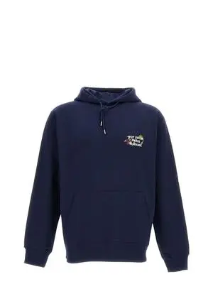Drole De Monsieur Felpa Vine Embroidered Slogan - Blu