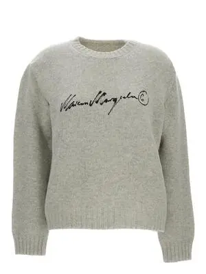 MAISON MARGIELA Crew Neck Wool-blend Sweater - Grey