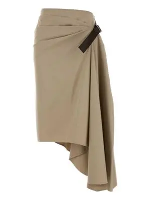 LOEWE LOEWE Gabardine Skirt With Draping And Belt Detail