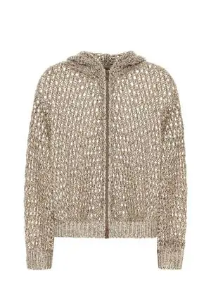 BRUNELLO CUCINELLI BRUNELLO CUCINELLI Crochet Knit Zip-Up Hoodie