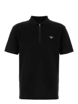 Prada Piquet Polo Shirt - Black