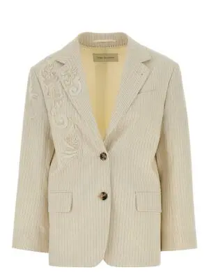 Dries Van Noten Embroidered Cotton Blend Blazer - Multicolor