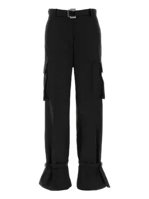 Attico Nylon Cargo Pants - Black