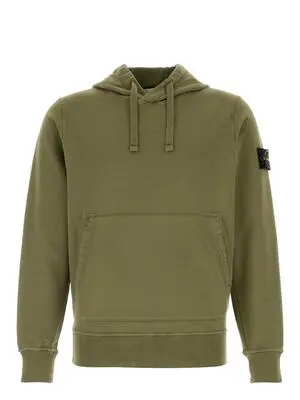 Stone Island Cotton Sweatshirt With Hood - Green