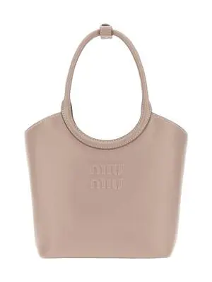 Miu Miu Miu Miu Calfskin Handbag Gray
