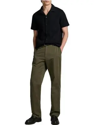 Vince Louie Relaxed Cotton-linen Chino Pant - Red