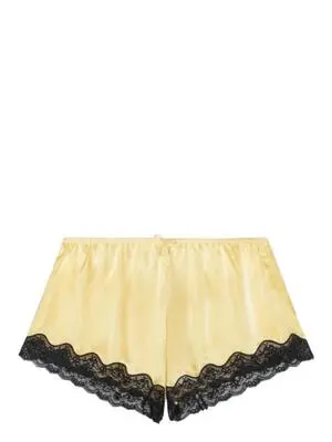 ROTATE BY BIRGER CHRISTENSEN Lace-trim Bow-detail Shorts - Yellow