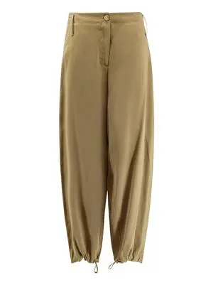 ALYSI Drawstring Hem Utility Pants - Green