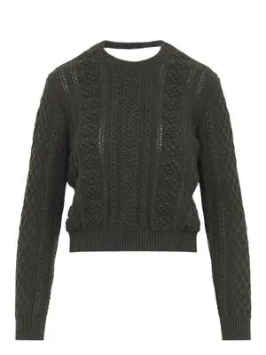 JIL SANDER Jil Sander Open-Back Cable-Knit Sweater No