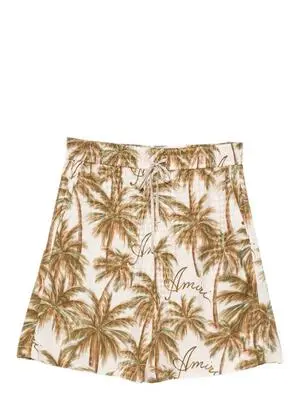 Amiri Printed Palm Tree Shorts - Ivory