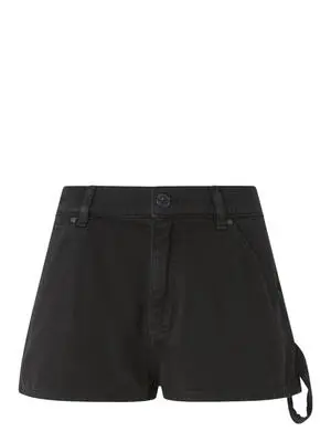 Pinko Logo Patch Denim Shorts - Black