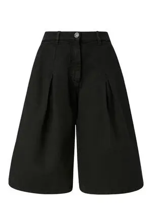 Pinko Pinko Wide-Leg Bermuda Shorts With High Waist And Pleats Black