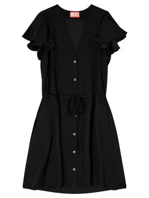 DIESEL® Diesel D-Aikiri Dress With V-Neck And Flutter Sleeves