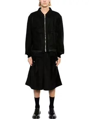 MIDORIKAWA Raw-edge Zip-up Jacket - Black