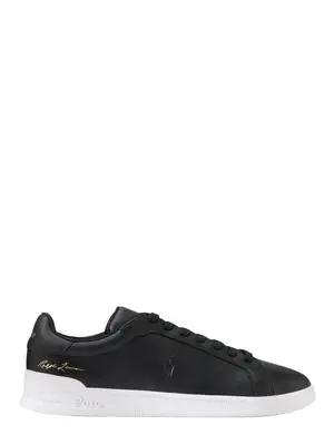 Polo Ralph Lauren Heritage Court Ii Leather Trainers - Black