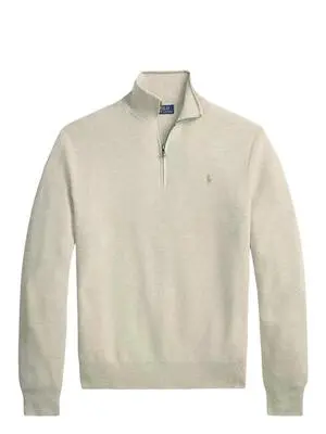 Polo Ralph Lauren Mesh-knit Quarter-zip Sweater - Neutrals