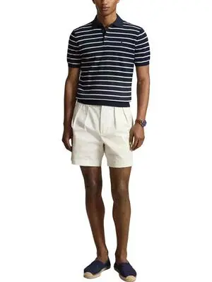 Polo Ralph Lauren Striped Rib-knit Polo Shirt - Blue