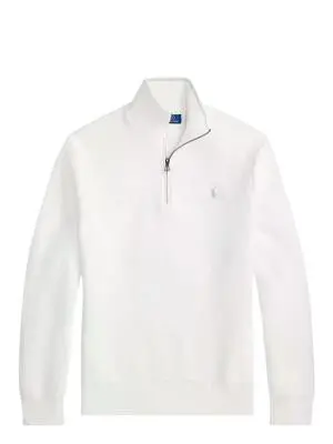 Polo Ralph Lauren Mesh-knit Quarter-zip Sweater - White