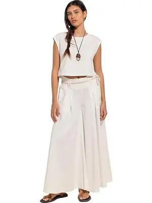 Free People Kora Wide-leg Pant Set - Clean Ivory