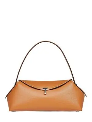 TOTEME Tan Grained Calf Leather Shoulder Bag With Twist-lock - Multicolor