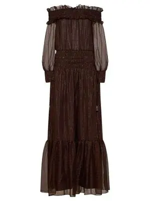 SELF-PORTRAIT SELF-PORTRAIT Off-The-Shoulder Maxi Dress Multicolor
