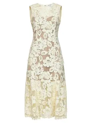 SELF-PORTRAIT Crochet Lace Midi Dress - Multicolor