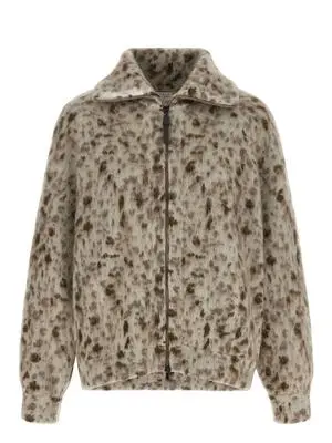 Brunello Cucinelli Mohair Blend Animal Print Cardigan - Multicolor