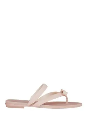 SALVATORE FERRAGAMO FERRAGAMO Pink Rubber Vara Bow Thong Sandals