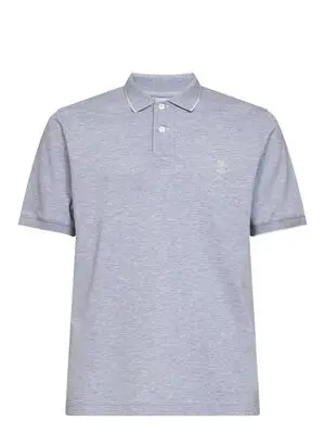 Brunello Cucinelli Grey Cotton Piquet Logo Polo Shirt - Multicolor