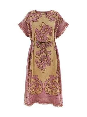 Zimmermann Aster Floral Jacquard Cotton Terry Midi Dress - Pink