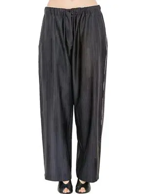 FAÇON JACMIN Pieter Pinstriped Straight Trousers - Blue