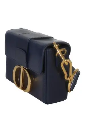 Dior Navy Calfskin 30 Montaigne Box Bag - Blue