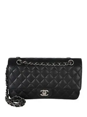 CHANEL Chanel Quilted Caviar Medium Classic Double Flap Shoulder Bag