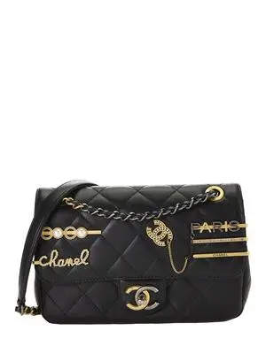 CHANEL Chanel Lambskin Coco Clips Rectangular Flap Small